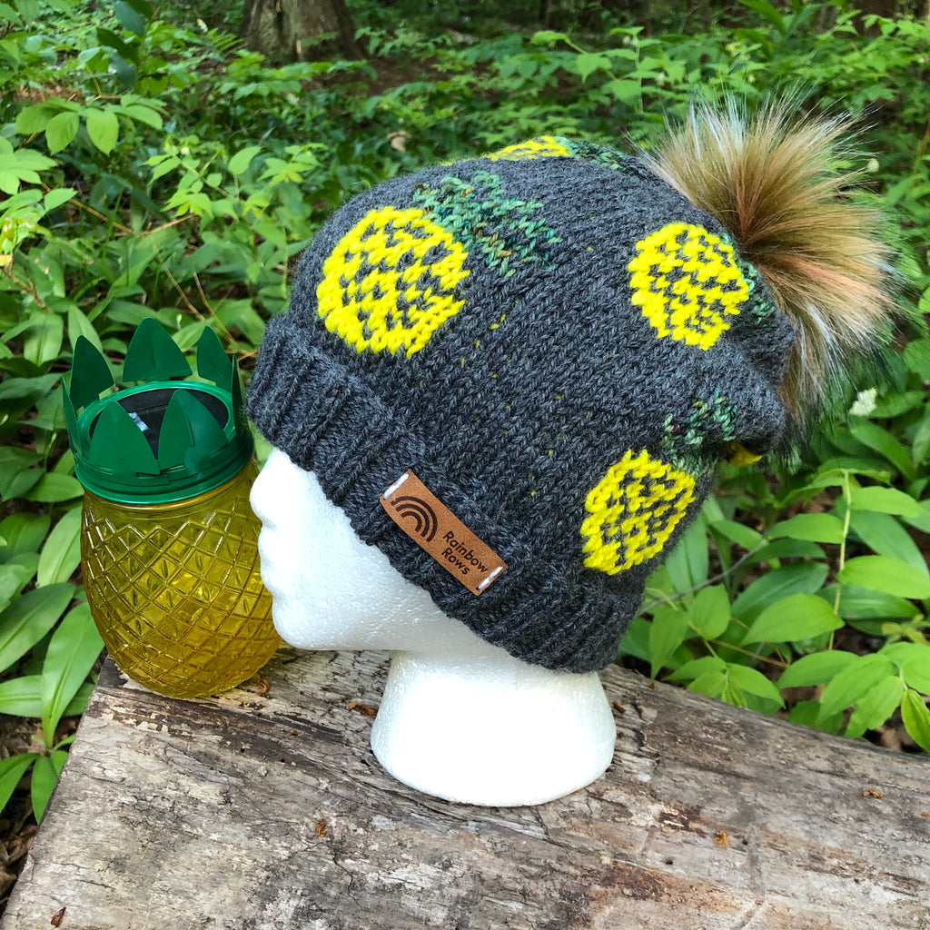 Tropical Pineapple Toque_ Knitting Pattern – Rainbow Rows Knitting