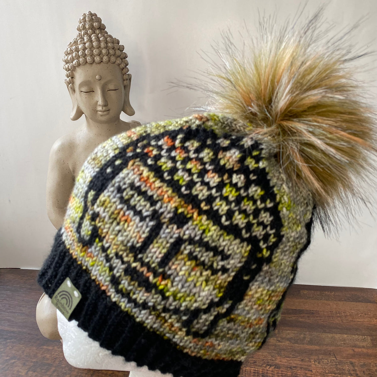 Buddha Head Design Toque _ Knitting Pattern – Rainbow Rows Knitting