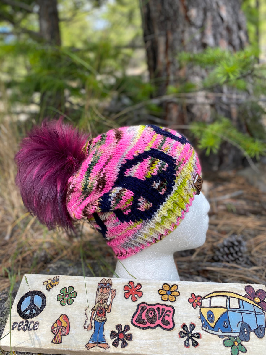Peace Sign Toque _ Knitting Pattern – Rainbow Rows Knitting