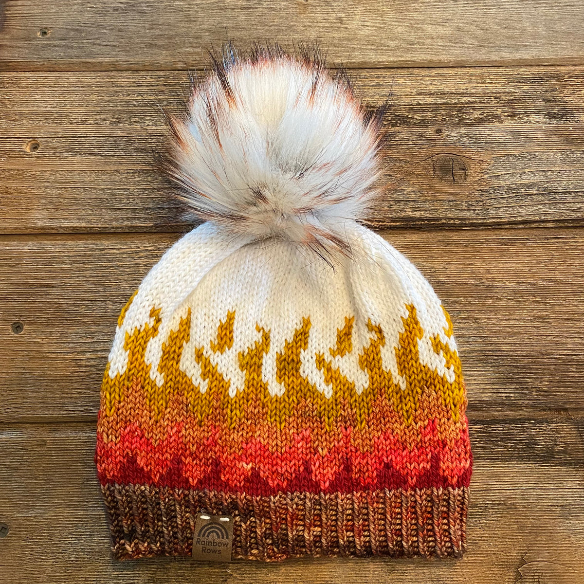 Flickering Flames Toque _ Knitting Pattern – Rainbow Rows Knitting