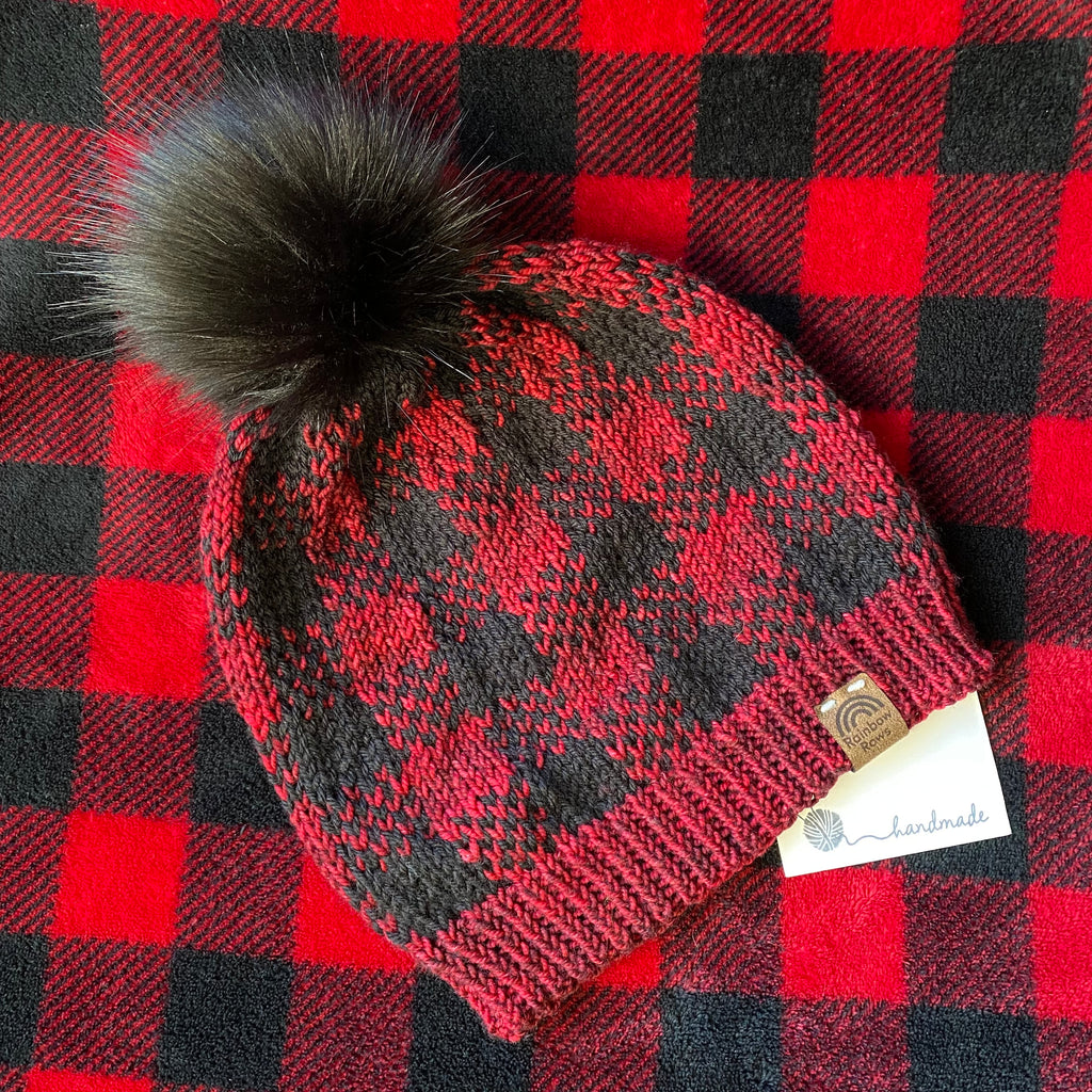Buffalo Plaid Toque _ Knitting Pattern – Rainbow Rows Knitting